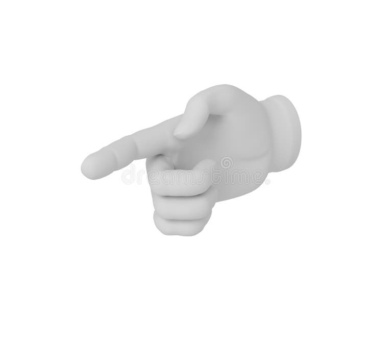 3d White Human Hand. Forefinger Left or Right . White Background Stock ...