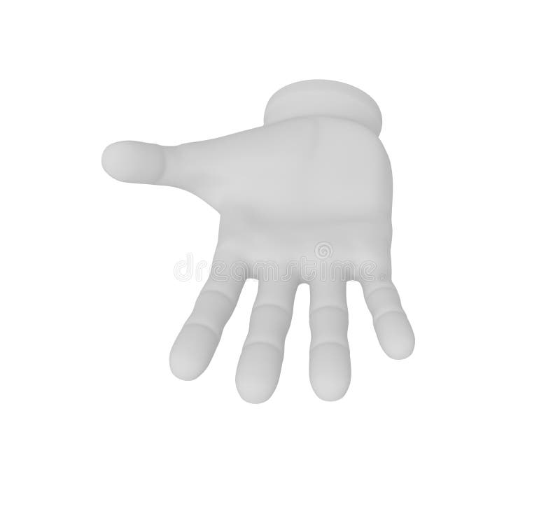 3d White Human Open Hand. White Background. Stock Illustration ...