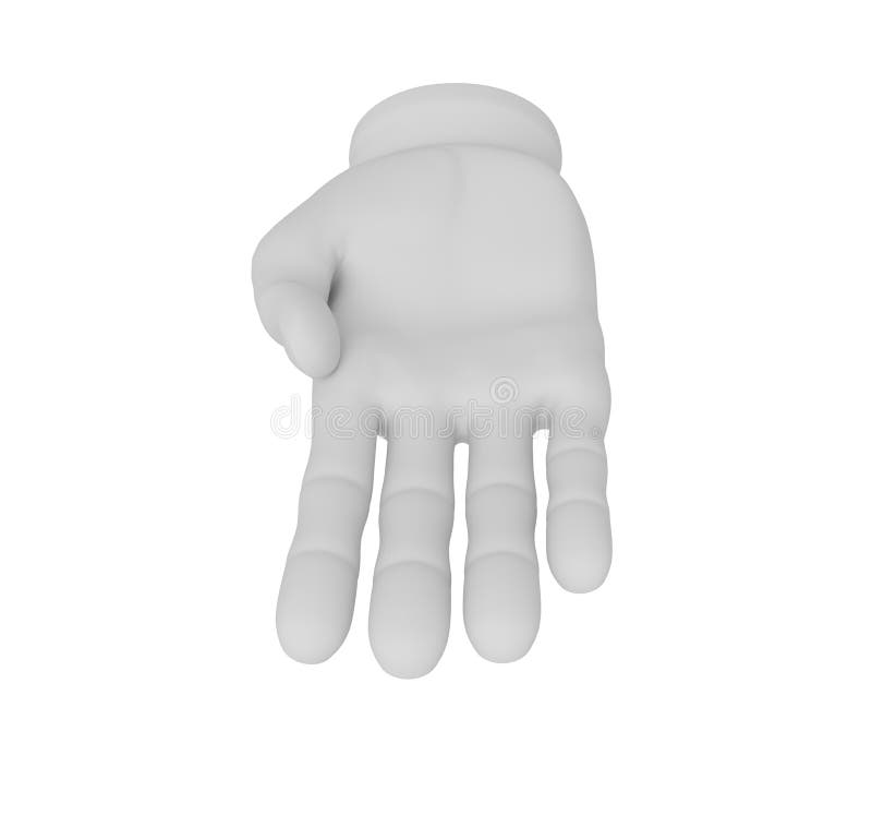 3d White Human Open Hand. White Background. Stock Illustration ...