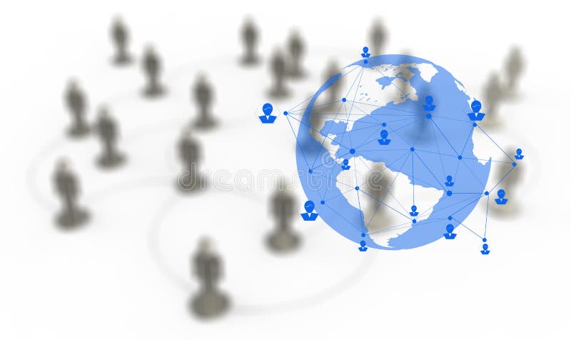 3d White Human Social Network Graphics Stock Illustration ...