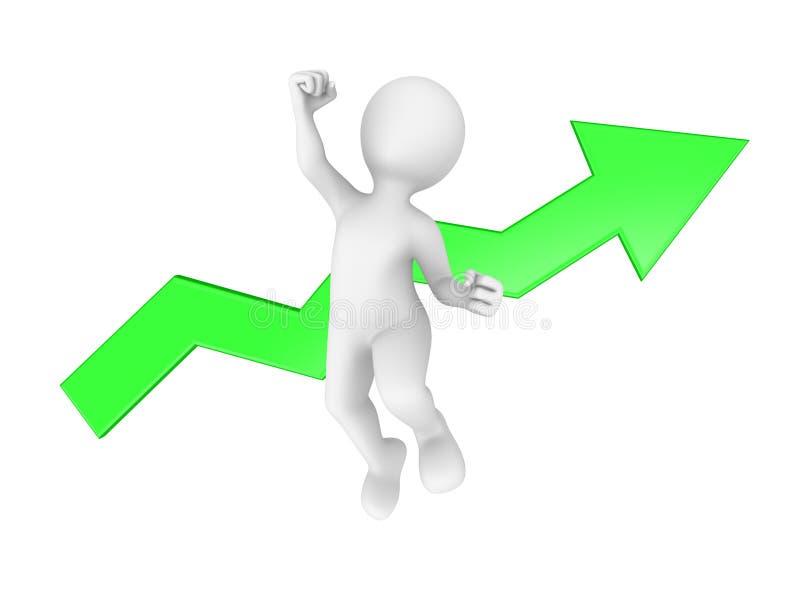 3d White Man, Business Success. Stock Illustration - Illustration of ...