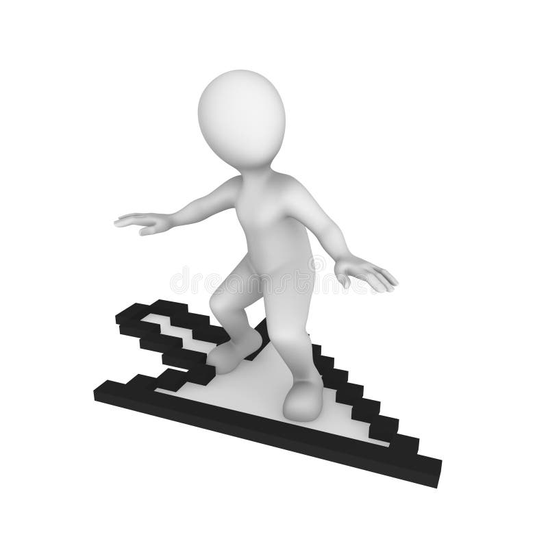 3d White Man with Mouse Cursor Stock Illustration - Illustration of ...