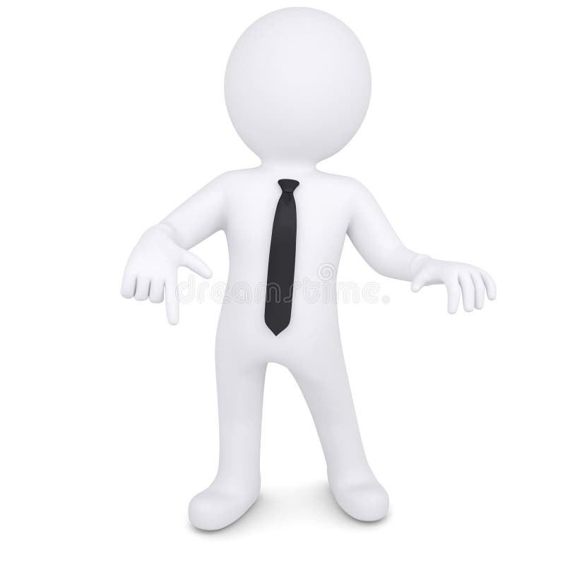 3d White Man Points His Finger at the Viewer Stock Illustration ...