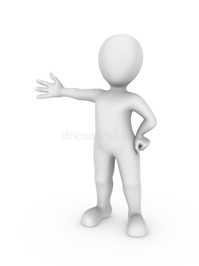 3d White Man in Welcome Pose Stock Illustration - Illustration of pose ...
