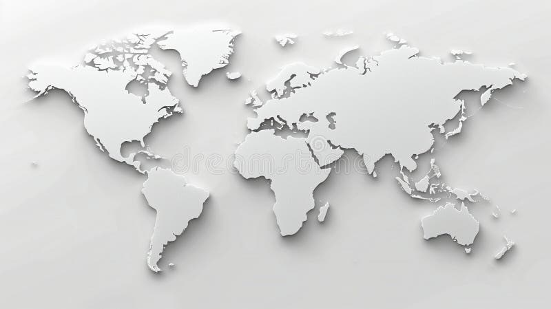 3D White map of the world stock illustration. Illustration of space ...