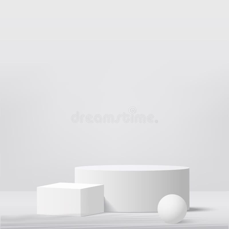 3d White Minimal Scene for Products Showcase, Promotion Display. Vector ...