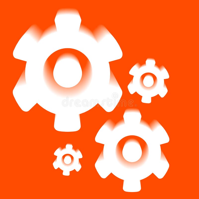 Orange gears stock vector. Illustration of moving, three - 6186674