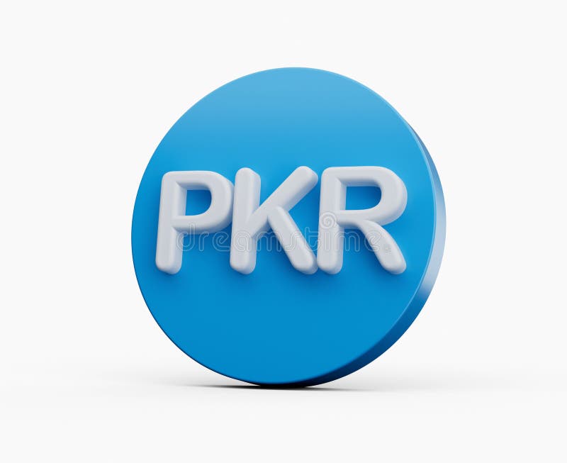3d White Pakistani Rupee PKR Symbol with Rounded Blue Icon on White ...