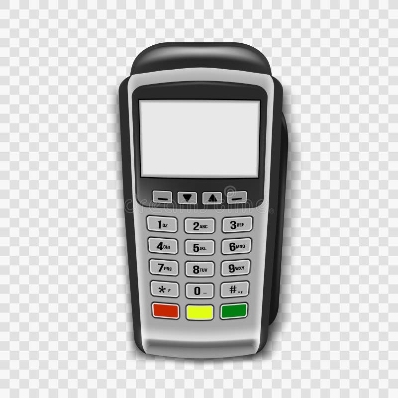 3D White Payment POS Terminal. Closeup Isolated Stock Vector ...