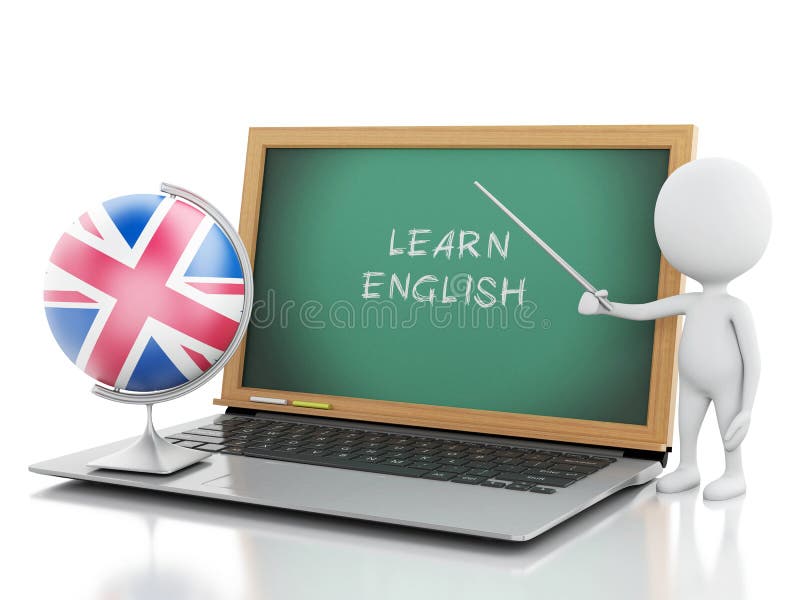 3d Learn English on Computer Keyboard. Education Concept Stock ...