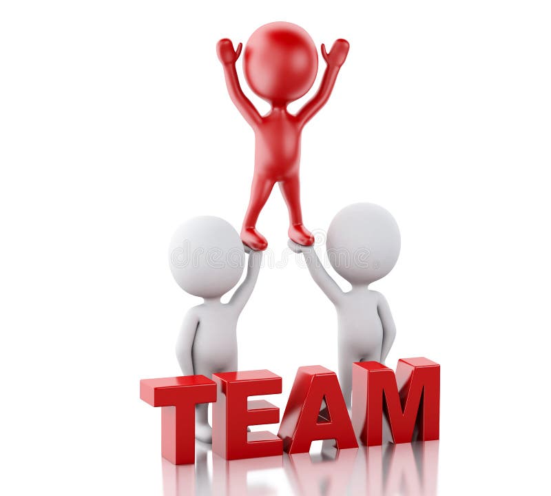 3d Team Work. Business Concept. Stock Illustration - Illustration of ...