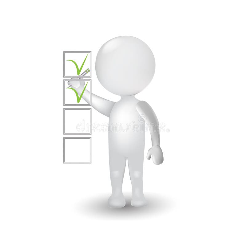 3d White People Man with Check List Icon Vector Logo Stock Vector ...