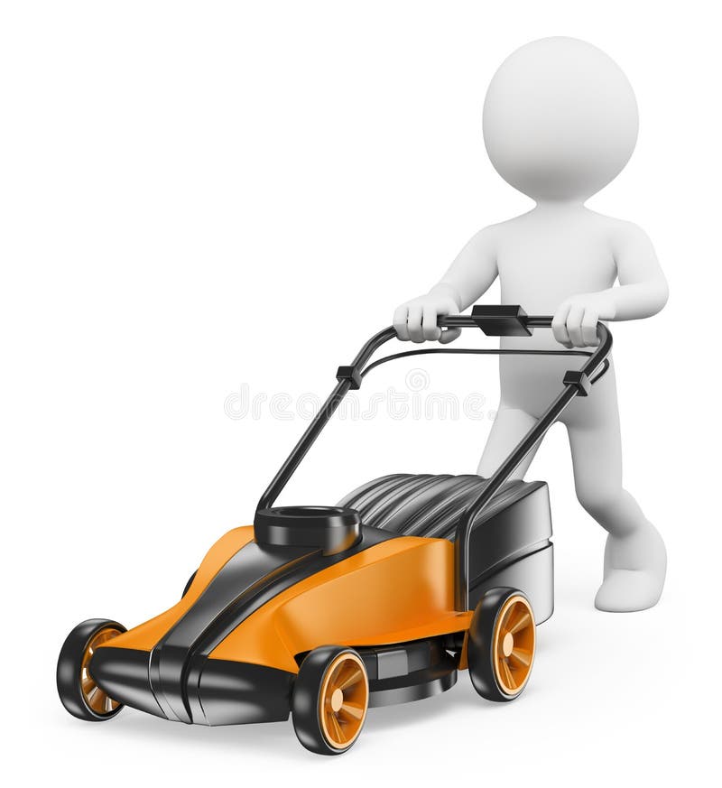 Lawn Mower Man stock vector. Illustration of push, work - 9285312