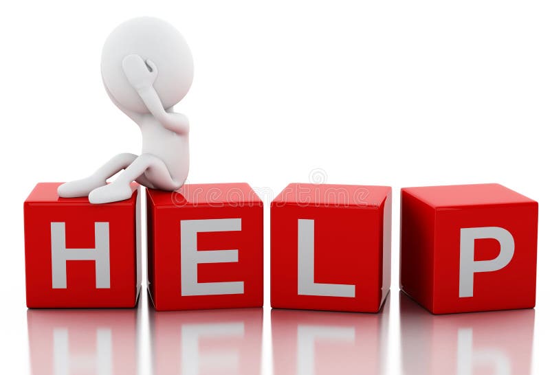 3d white people need help stock illustration. Illustration of people ...
