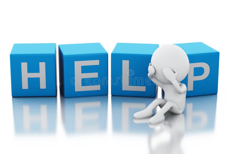 3d white people need help stock illustration. Illustration of friend ...