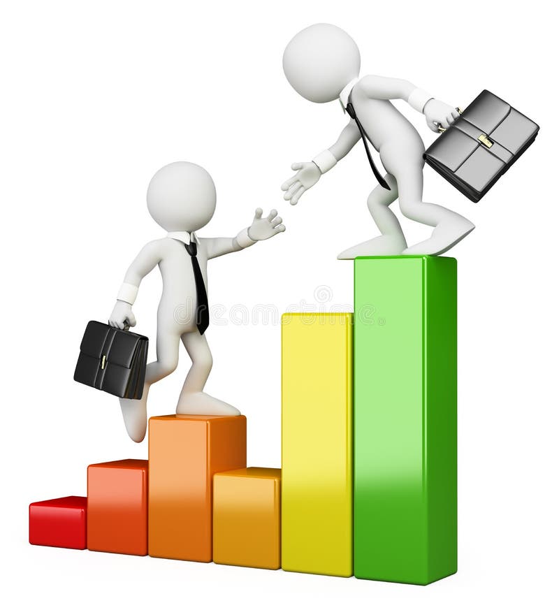 3d Small People - Help To a Partner Stock Illustration - Illustration ...