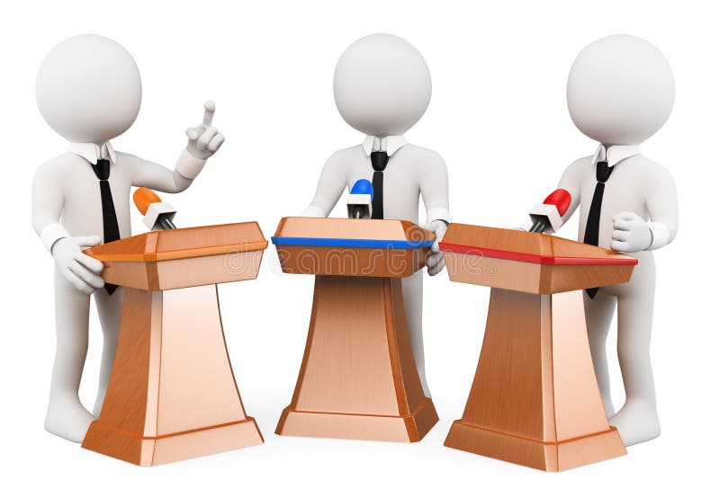 3D White People. Political Debate Stock Illustration - Illustration of ...