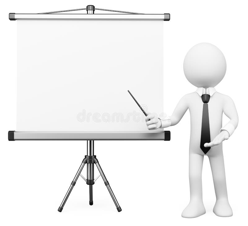 3D White People. Projection Screen Stock Illustration - Illustration of ...