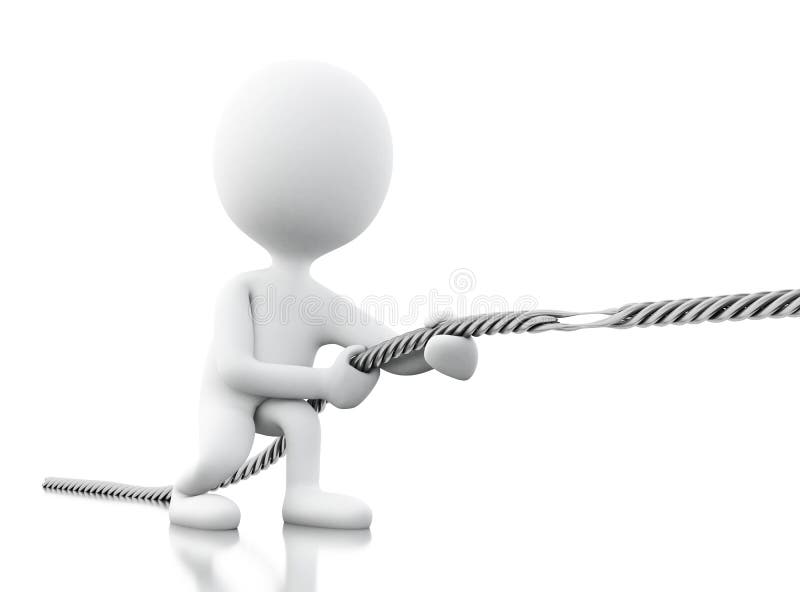 3D human pulling a rope stock illustration. Illustration of color ...