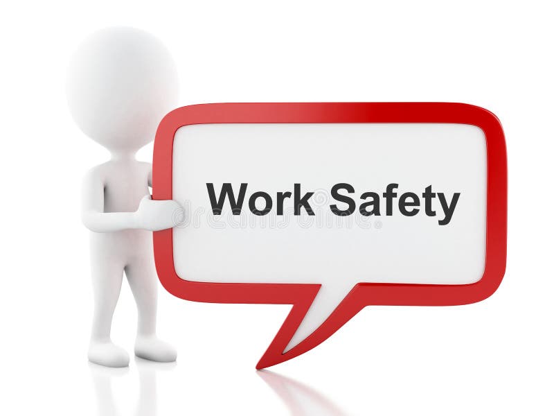 3d White People with Speech Bubble that Says Work Safety. Stock ...