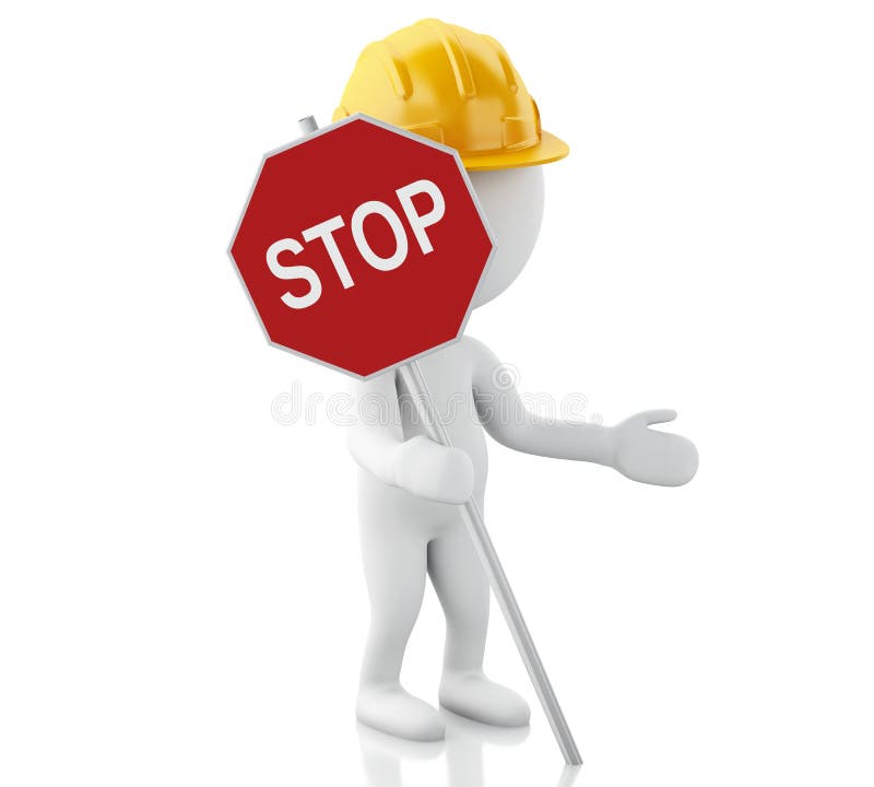 White 3d Man Standing Stop Gesturing Stock Illustrations – 15 White 3d ...