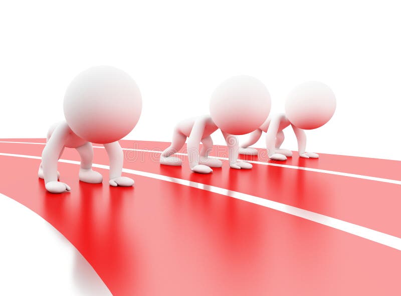 People At The Starting Line Stock Illustration - Illustration of crowd ...