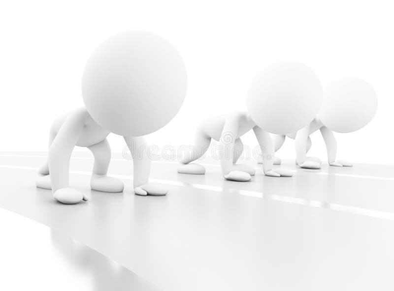 People At The Starting Line Stock Illustration - Illustration of crowd ...