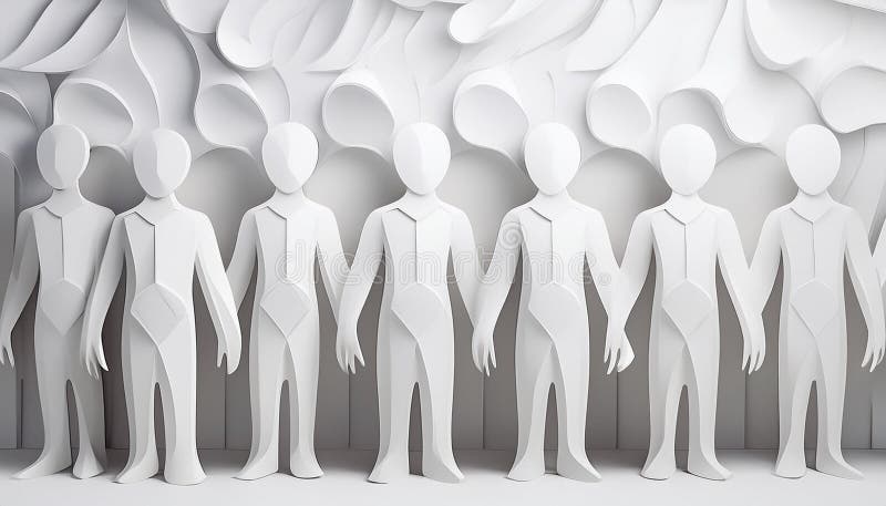 3d White People Team, White Background, 3d Image Stock Illustration ...