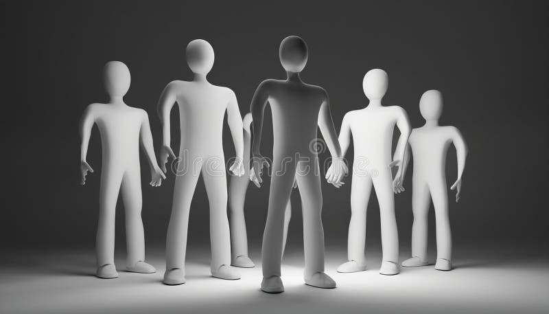3d White People Team, White Background, 3d Image Stock Illustration ...