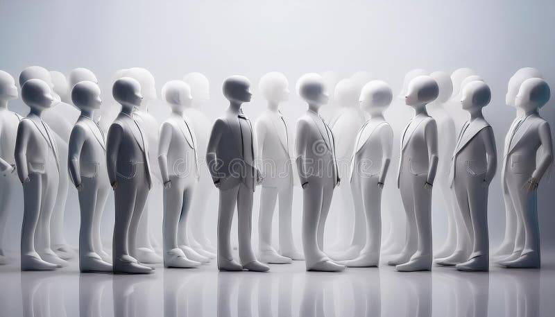 3d White People Team, White Background, 3d Image Stock Illustration ...