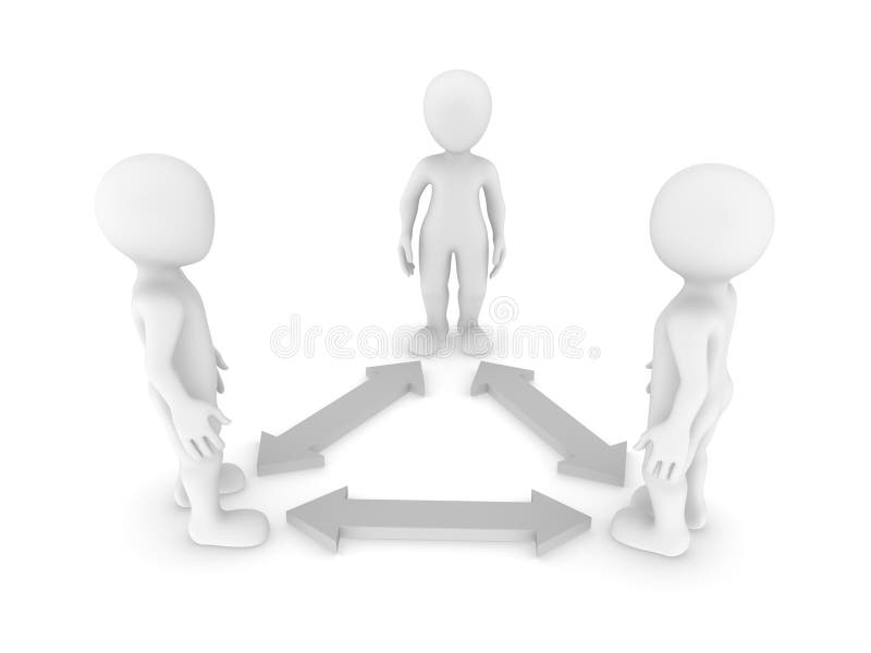 3d White People. Teamwork Concept Stock Illustration - Illustration of ...