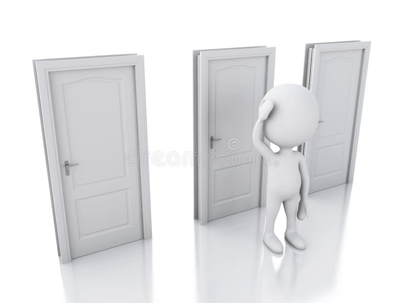 Three Doors, Choice Concept Stock Illustration - Illustration of ...