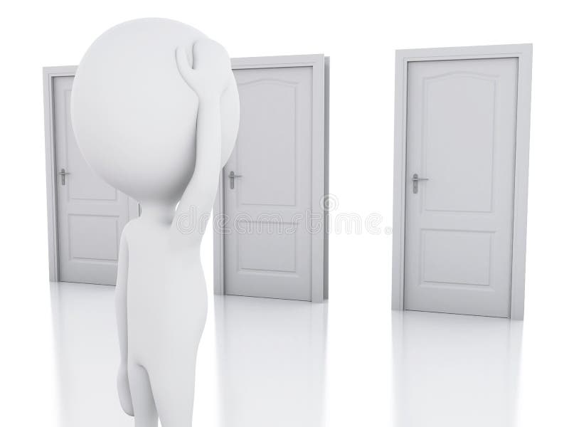 Three Doors, Choice Concept Stock Illustration - Illustration of hope ...