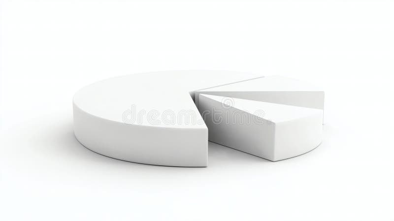3D White Pie Chart with Segments Separated Stock Illustration ...