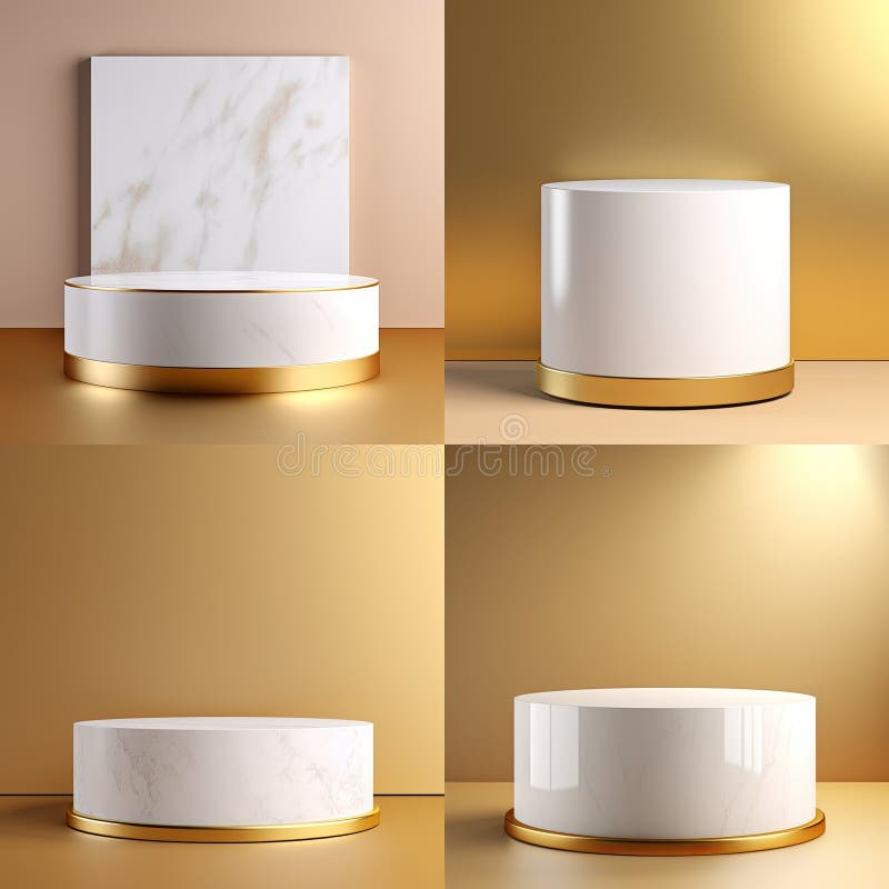 3D White Podium Product Display. Stand or Platform for Product Stock ...