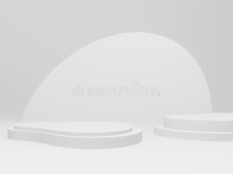 3D White Podium. Product Mockup Stock Illustration - Illustration of ...