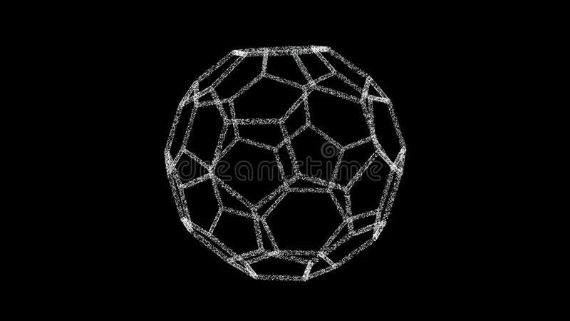 3D White Polyhedral Ball on Black Backdrop. Object Consisting of ...