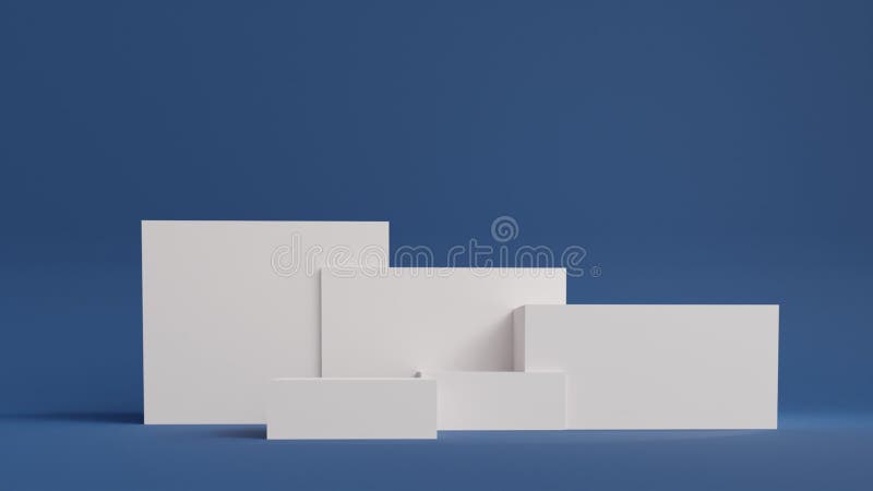 3d White Product Display Square Displays Cosmetics on Blue Background ...