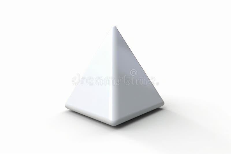 3D White Pyramid with Shadow. Rounded Corners Stock Illustration ...