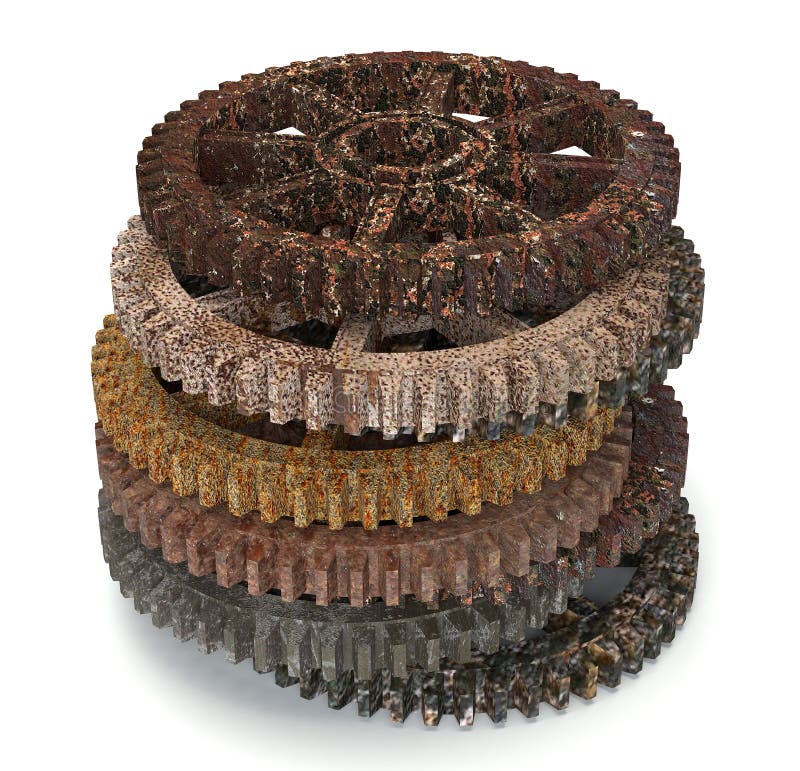 3d white red cog icon stock illustration. Illustration of business ...