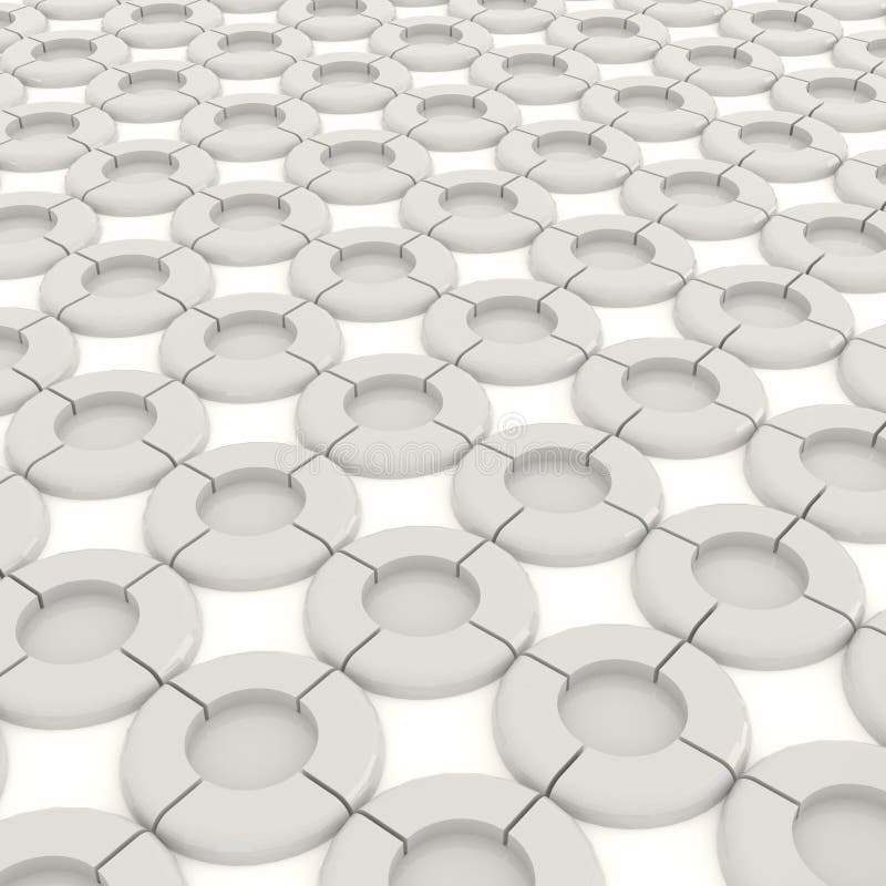 3D White Round Shape Object Pattern Stock Illustration - Illustration ...