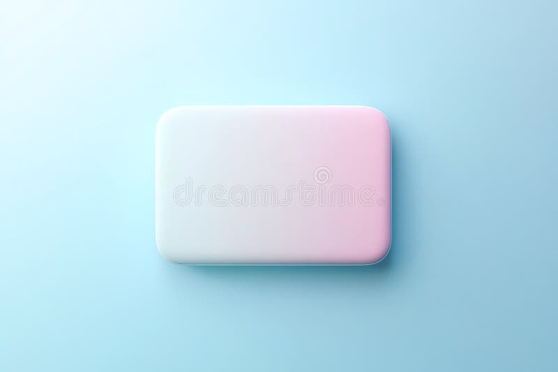 3D White Rounded Rectangle Shape with Pink Gradient on Light Blue ...