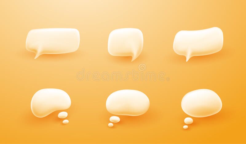 3d White Speech Bubble Chat Icon Collection Stock Vector - Illustration ...