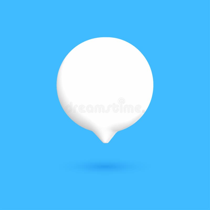 3d White Speech Bubble. Circle Speech Bubble Icon Stock Vector ...