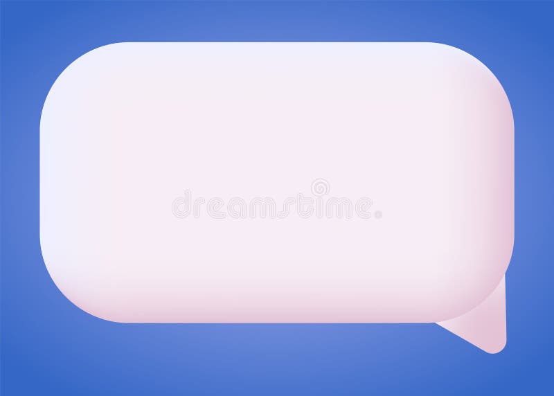 3d White Speech Bubble, Social Media Chat Message Icon. Empty Text ...