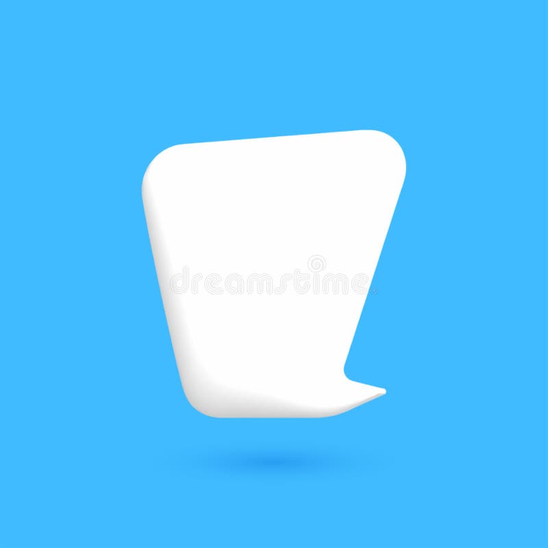3d White Speech Bubble. Square Speech Bubble Icon Stock Vector ...