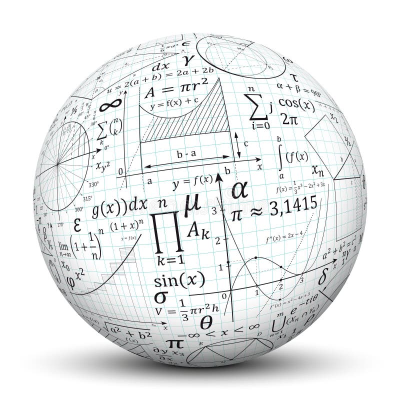 White Sphere with Math Symbol Texture Stock Illustration - Illustration ...