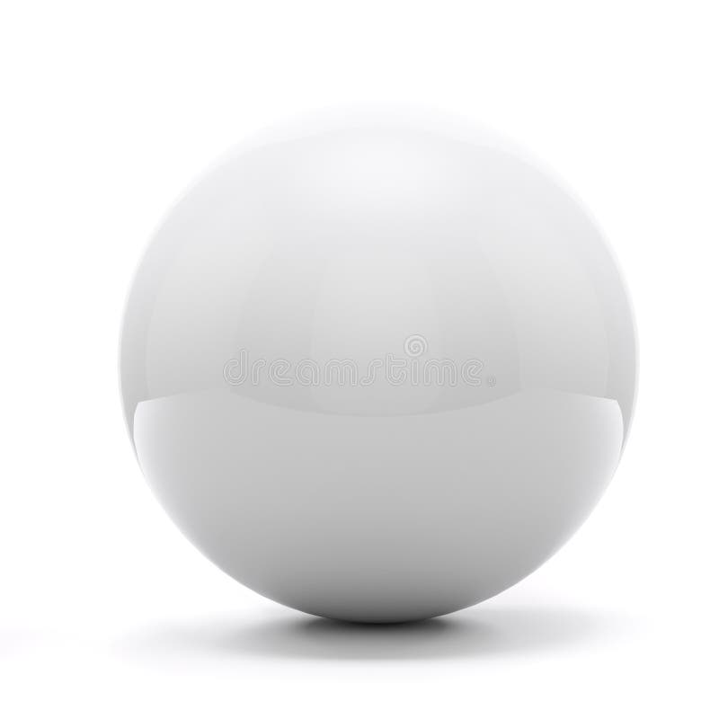 3d White Sphere Isolated on White Background Stock Illustration ...