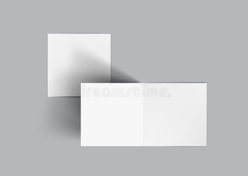 3D White Square Brochure Double Folded Paper Stock Vector ...
