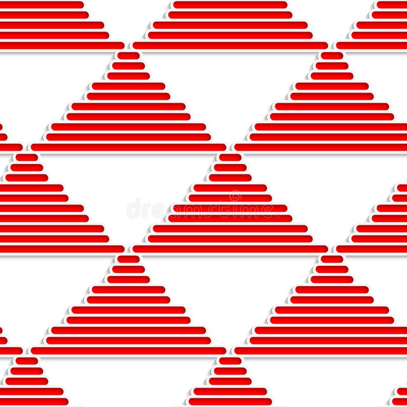 3D White Striped Triangles with Red Stock Vector - Illustration of line ...